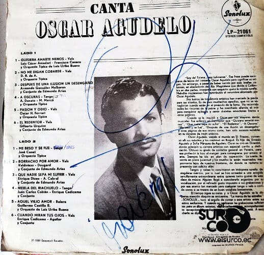 Disco de Vinilo Oscar Agudelo - Canta | El Surco Ecuador