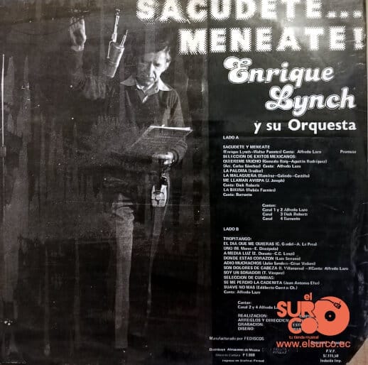 Disco Vinilo Enrique Lynch Y Su Orquesta - Sacúdete Y Meneate | El Surco Ecuador