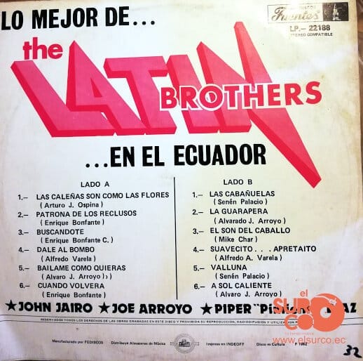 Disco de Vinilo LP The Latin Brothers - Lo Mejor De The Latin Brothers ...
