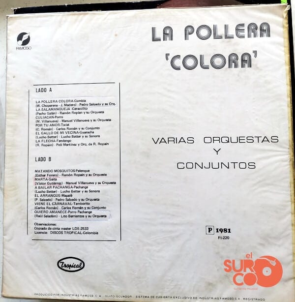 Disco de Vinilo Varios - La Pollera Colora | El Surco Ecuador