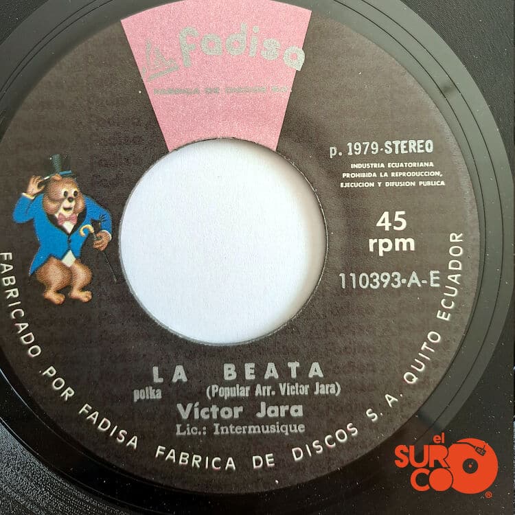 Disco de Vinilo de Víctor Jara - La Beata / La Diuca Vinyl Record - Ecuador
